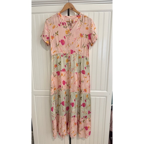 RAGA | Dresses | Nwt Raga Tiered Floral Bloom Maxi Dress Pink Small | Poshmark